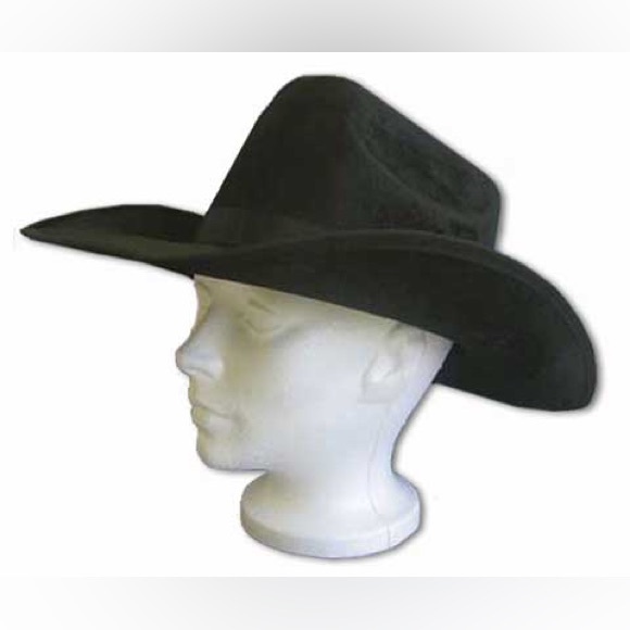 Accessories | Black Felt Velour Cowboy Hat One Size Fits All | Poshmark